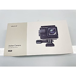 WOLFANG GA300 4K60FPS Action Camera 24MP Waterproof 40M Underwater Camera EIS Stabilization WiFi Wide Angle Helmet Camera (External Microphone, Remote Control, 2x1350mAh Batteries and Accessory Kit)