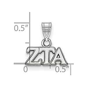 LogoArt Sterling Silver Zeta Tau Alpha Small Pendant Chain Included