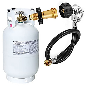 Uenede Brass Propane Tank Adapter with Wrench Converts POL LP Tank Service Valve to QCC1/Type1 Hose or Regualtor Old to New Type Connection