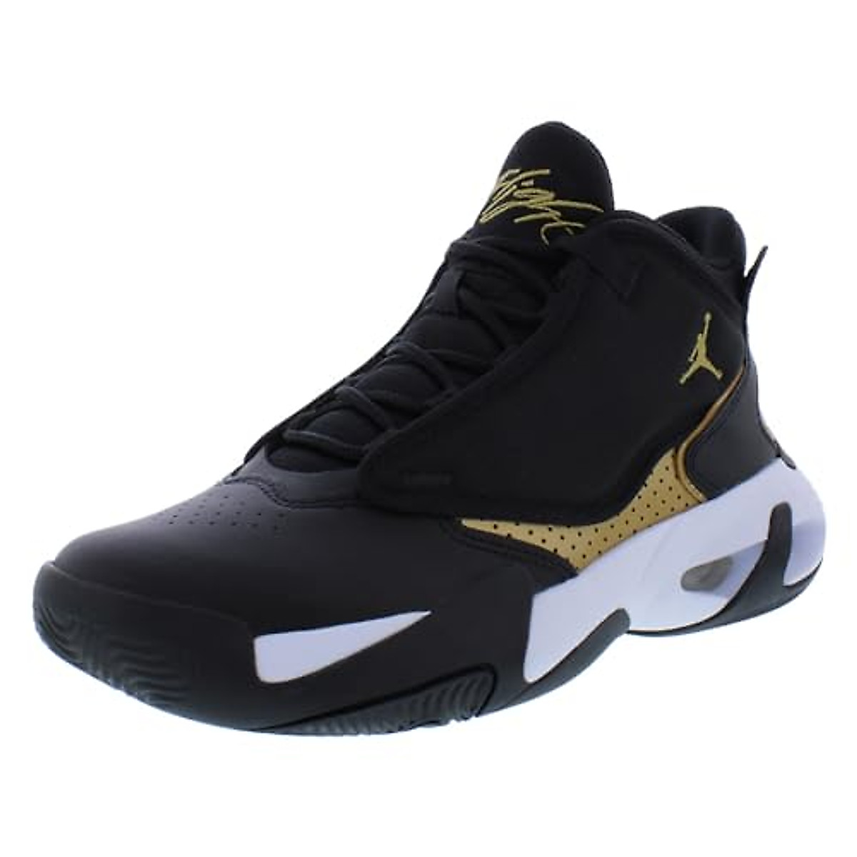 Jordan Max Aura 4 (Big Kid) Black/Metallic Gold/White 5 Big Kid M