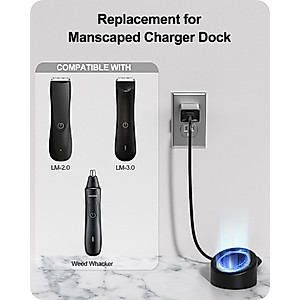 Charging Dock Compatible with MANSCAPED 3.0&2.0 as Replacement for Manscaped Charger Dock with AC Adapter 4.9FT Power Cord for The Lawn Mower 3.0/2.0 and The Weed Whacker Nose and Ear Hair Trimmer