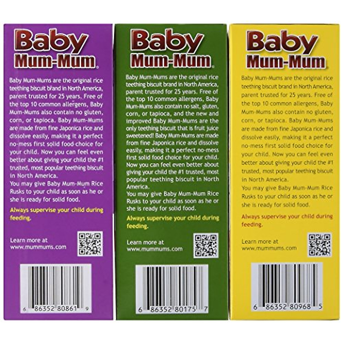 Baby Mum-Mum Variety Pack of 3 Original Banana and Vegetable 1.76 Ounce (Pack of 3)