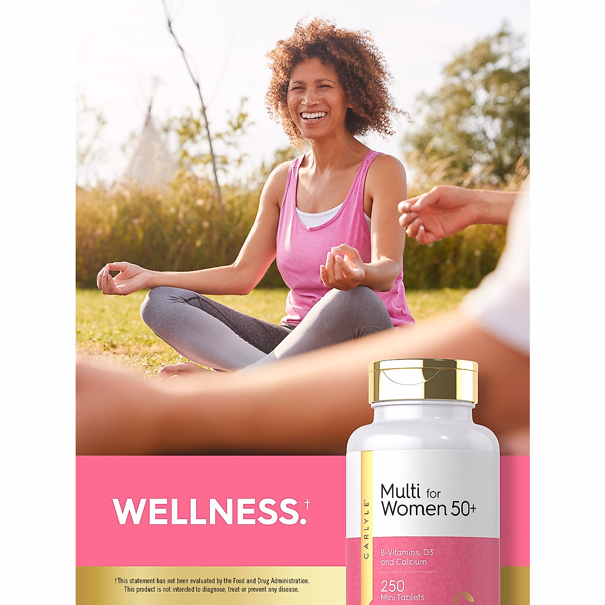 Carlyle Multivitamin for Women 50 and Over | 250 Caplets | Iron Free | with B-Vitamins, D3, and Calcium | for Women 50 Plus | Gluten Free