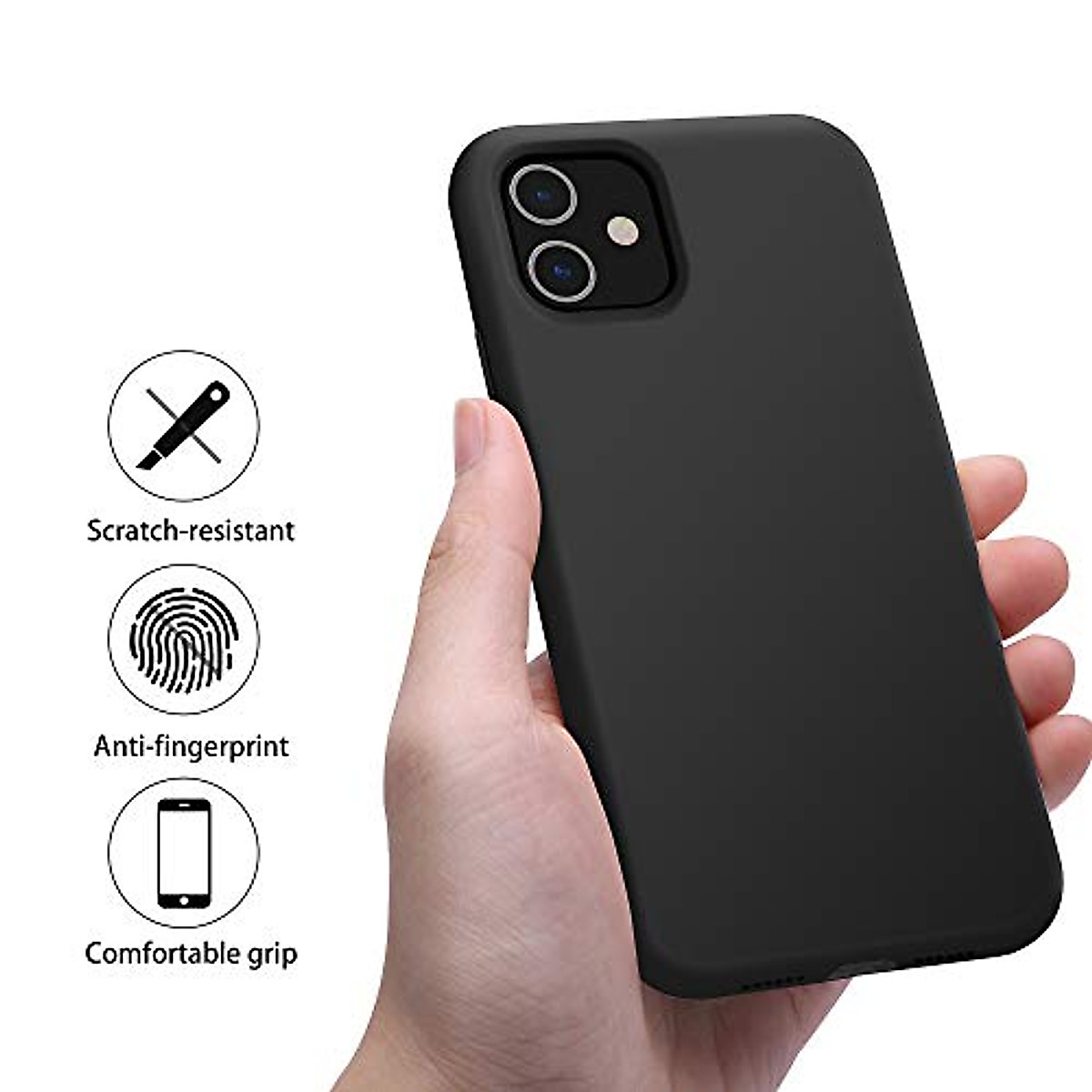 OTOFLY iPhone 11 Case,Ultra Slim Fit iPhone Case Liquid Silicone Gel Cover with Full Body Protection Anti-Scratch Shockproof Case Compatible with iPhone 11 (Black)