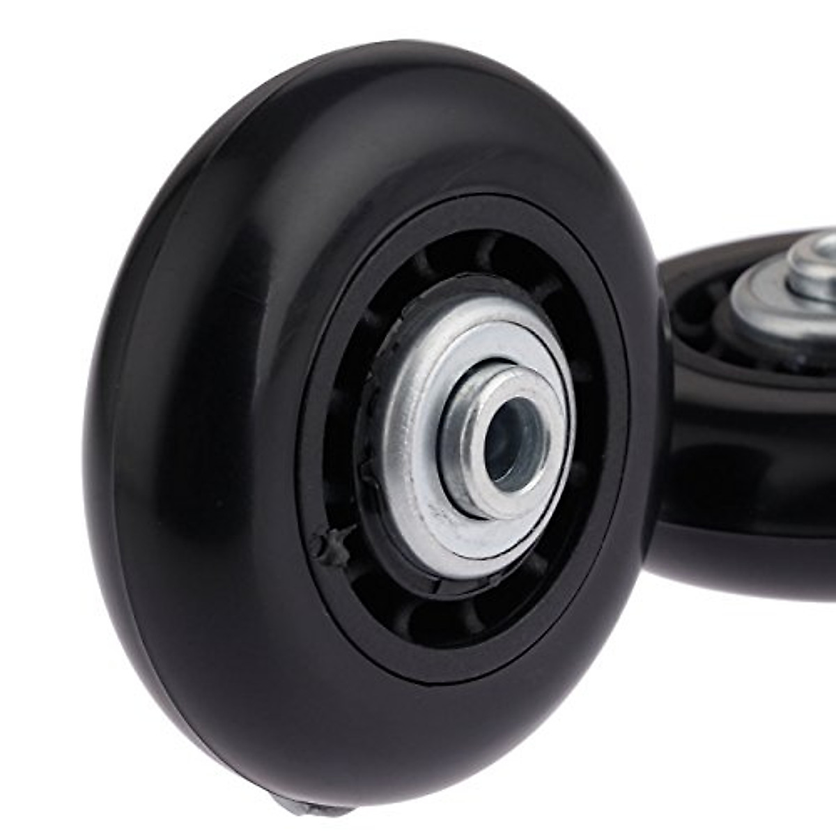 Mtsooning 2 Sets Luggage Wheel Replacement Kit, 60x17mm Rubber Swivel Caster Wheels, Suitcase Bearings Repair Wheels with Screws Axles Wrench Bearings,Inline Outdoor Skate Wheels