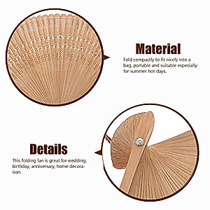 BESPORTBLE 1pc Vintage Bamboo Hand Fan Foldable Handheld Fan Bamboo Fan Silk Fan Elegant Gift for Girls Ladies