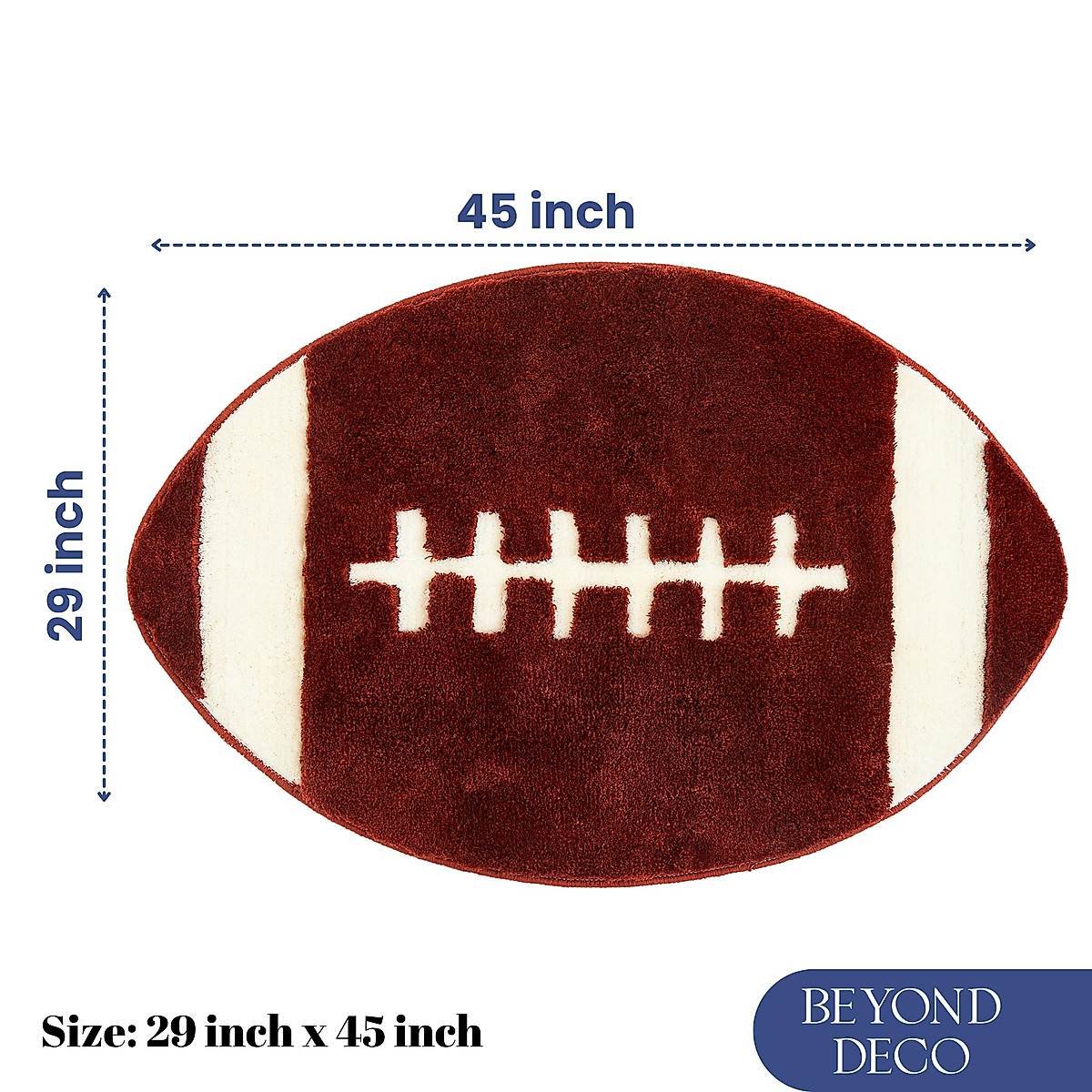 Beyond Deco Hand Tufted American Football Area Rugs 45" W X 29" L - Unique Machine Washable Perfect for Bathroom, Bedroom, Kitchen, Living Room - Non Slip Aesthetic Home Decor