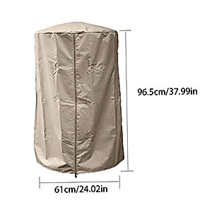 YaptheS Patio Heater Cover, Patio Heater Cover for Electric Heaters Strong and Waterproof Oxford Fabrics for Outdoor/Garden Beige, Patio Heater