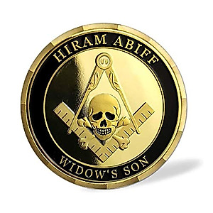 Masonic Challenge Coin Grand Master Hiram Abiff Widow Son Freemason Skull Commemorative Coins Gift