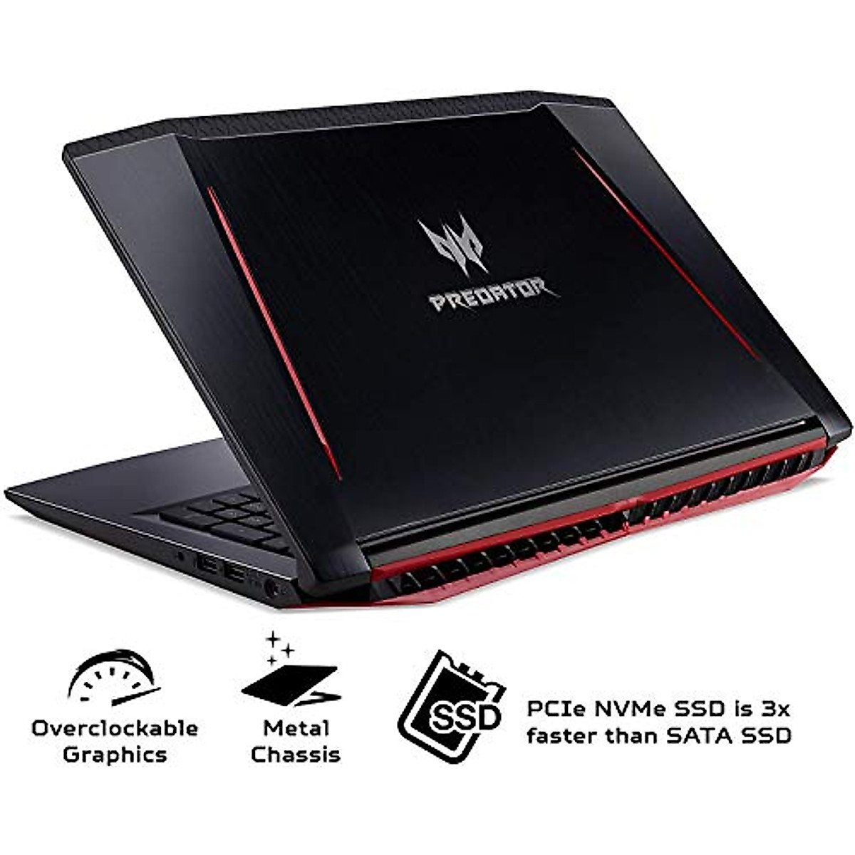 Acer Predator Helios 300 Gaming Laptop, 15.6in Full HD IPS Display Intel 6-Core i7-8750H, GeForce GTX 1060 6GB DDR5 16GB DDR4, 256GB NVMe SSD, PH315-51-78NP (Renewed)