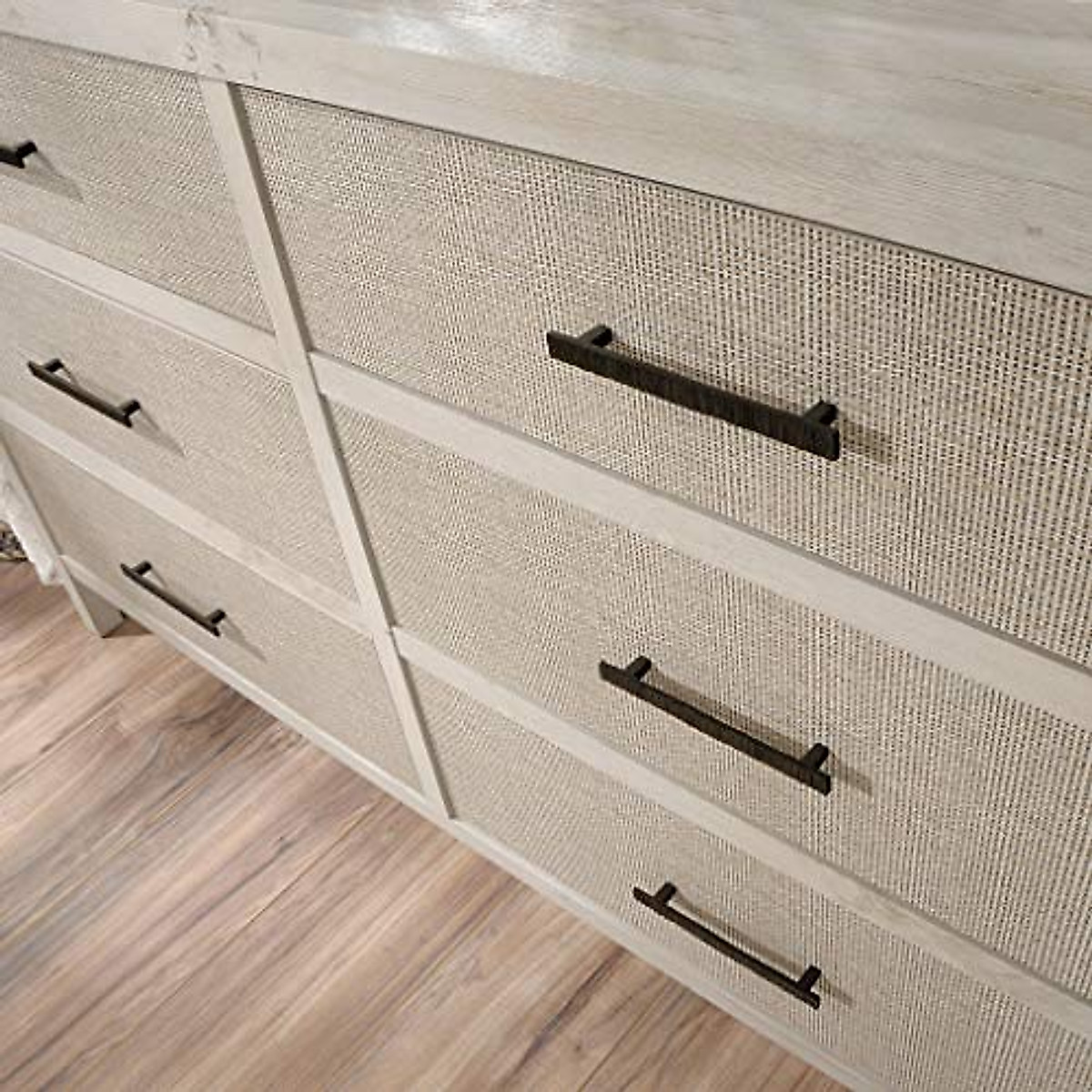 Sauder Pacific View Dresser, L: 55.827" x H: 17.48" x W: 34.567", Chalked Chestnut Finish