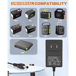 MARBERO 19V AC/DC Adapter Power Cord Power Supply Plug Compatible with MARBERO M82 M82MAX M822 M822MAX M87 M88 M168 Portable Power Station Solar Generator Lithium Battery 1.5A Wall Adapter Charger