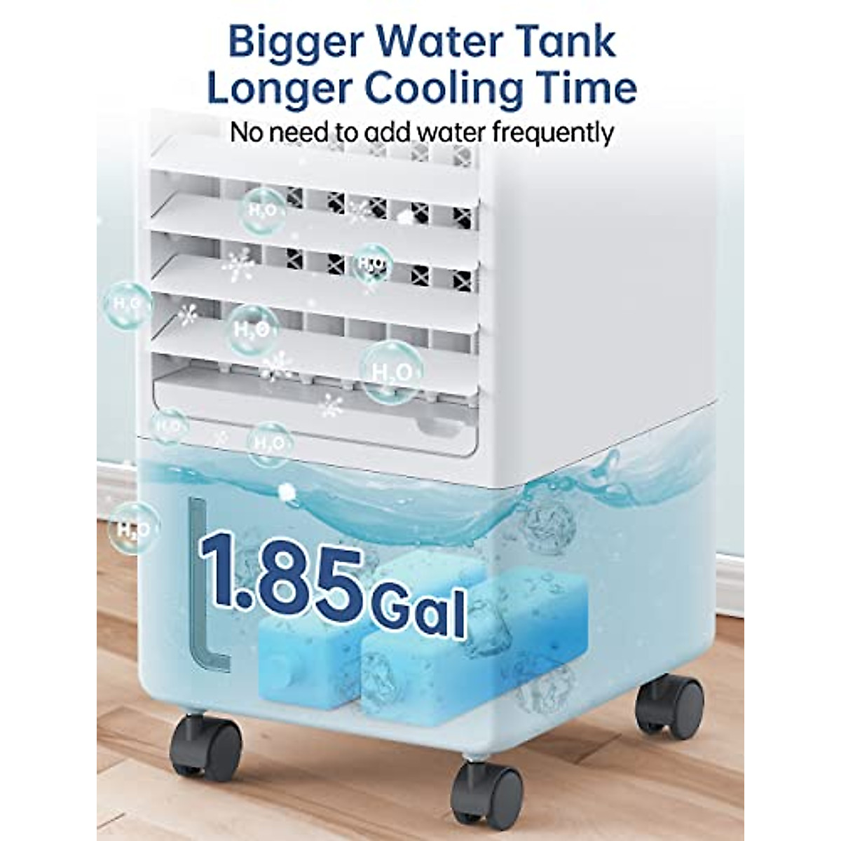 Evaporative Air Cooler, AOLOS Room Air Conditioner Fan, 3 IN 1 Portable Air Cooler w/Remote, 3 Speeds, 1.85-Gal, 7H Timer & 40°Auto Oscillation, Air Conditioner Portable for Room Garage Office