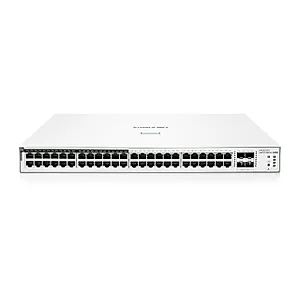 HPE Networking Instant On Switch Series 1830 48-Port Gb Smart-Managed Layer 2 Ethernet Switch with PoE | 48x 1G | 4X SFP | 24x CL4 PoE (370W) | Fan-Less | US Cord (JL815A#ABA)