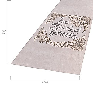 We Decided on Forever Wedding Aisle Runner - 100 feet Long - Beautiful for Rustic and Farmhouse Themed Wedding Decor