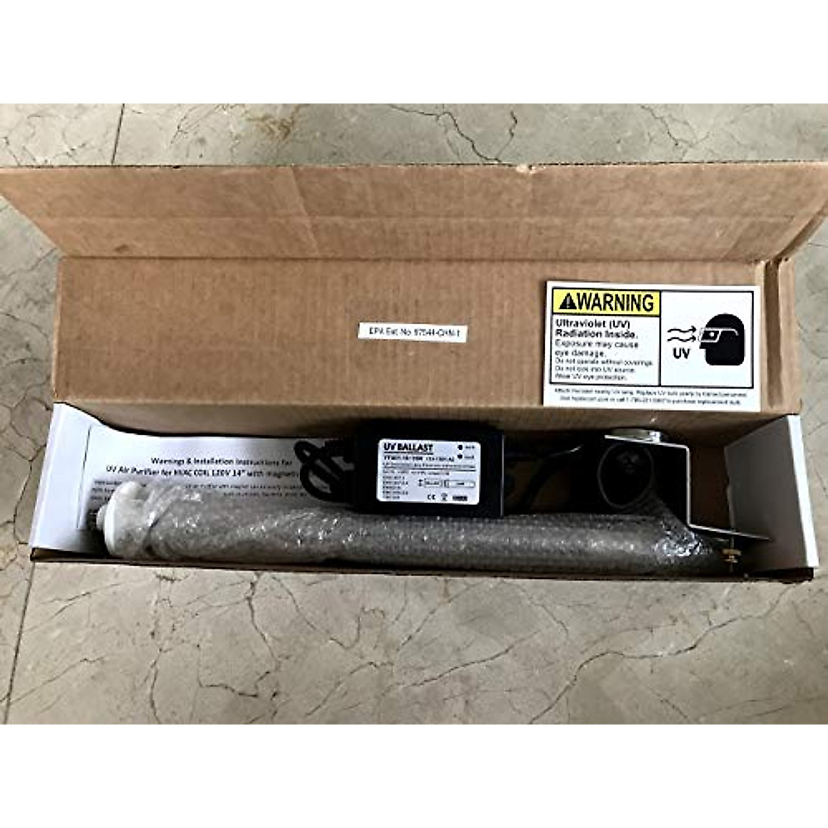 120V UV Lamp for HVAC Coil Systems (up to 5 tons) with 14″ 14W Ultraviolet Bulb