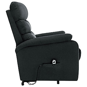 Power Lift Massage Recliner Chair with Footrest | Adjustable Recliner Sofa for Elderly Adult | Upholstered Reclining Sofa Seating with USB Port for Living Room Home Theater | Dark Gray Fabric