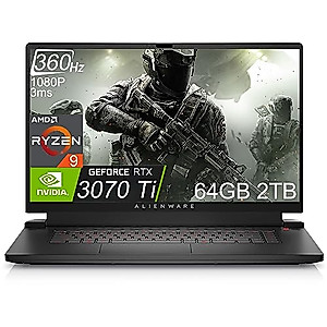 Alienware m17 R5 17.3" 360Hz FHD 3ms (AMD Ryzen 9 6900HX (Beat i9-11900H), 64GB DDR5 RAM, 2TB PCIe SSD, NVIDIA GeForce RTX 3070 Ti 8GB) RGB Backlit Gaming Laptop, G-SYNC, Win 11 Home -Dark