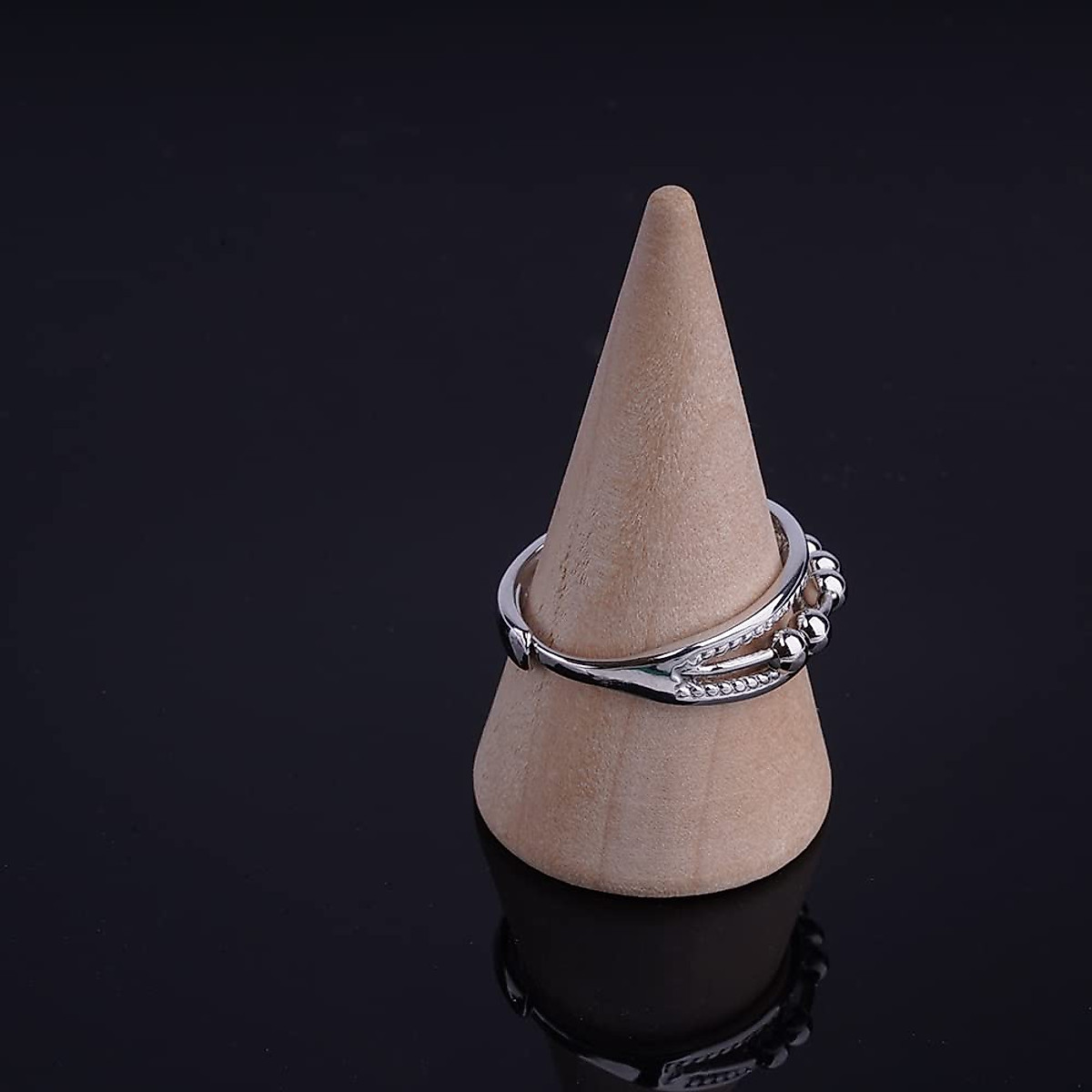 TIKCAUZ 925 Sterling Silver Fidget Ring for Anxiety for Women Stacking Spinning Ring Adjustble Fidgit Spinner Rings for Anxiety for Women Men