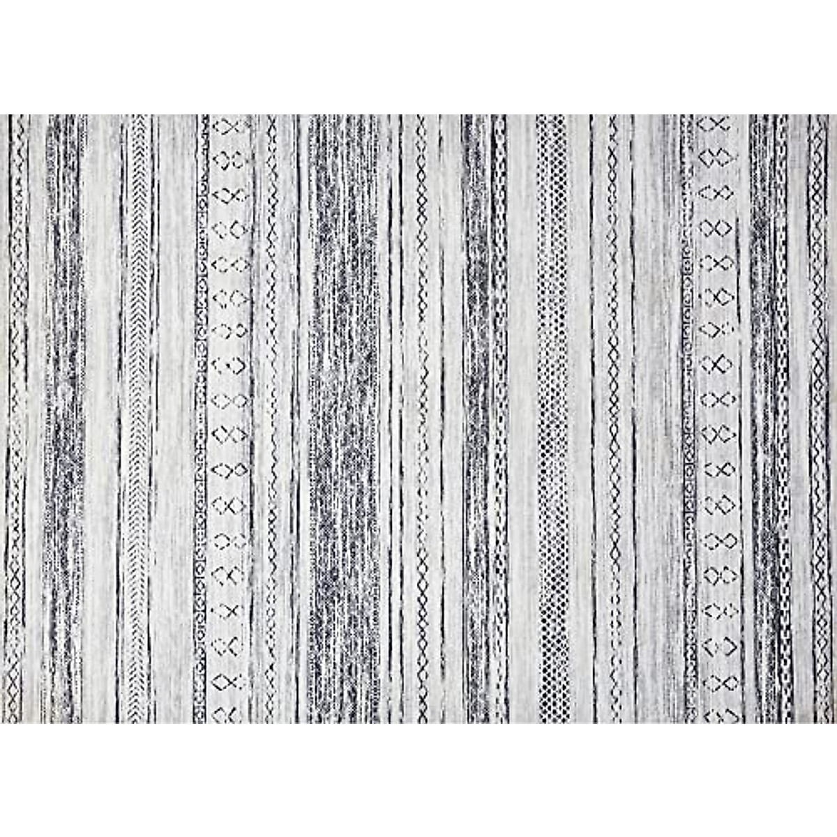 Area Rug Living Room Rugs - 5x7 Washable Large Soft Neutral Boho Moroccan Bohemian Farmhouse Rug Indoor Floor Carpet for Bedroom Under Dining Table Home Office Decor - Grey