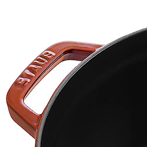 STAUB Cast Iron Dutch Oven 7-qt Round Cocotte, Made in France, Serves 7-8, Burnt Orange