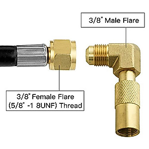 EXCELFU Propane Elbow Adapter Fitting with Extension Hose 12Ft RV Quick-Connect Kit for Blackstone 17"/22" Griddle