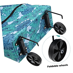 SHOWERORO Foldable Shopping Bag Wheel Oxford Fabric Large Capacity Groceries Shopping Bag Storage Pouch