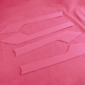 Toworldit 4pcs/Set Alcantara + ABS Material Inner Door Handle Cover Trim Sticker Compatible with Audi A4L 2017-2021 (Pink)