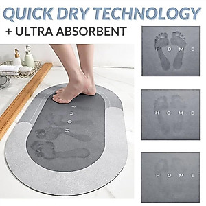 Modernized Bath Mat, Modernized Magic Mat Bathroom, The Magic Mat - Bathroom Mat Quick Dry, Super Absorbent Non Slip Bathroom Rug for Bathroom Floor Bathtub, Easy Care (Light Blue-B, 19.7 x 31.5in)