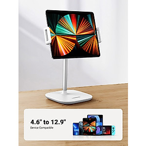 UGREEN Tablet Stand Holder for Desk Height Adjustable Stand Aluminum Alloy Cradle Desktop Tablet Mount Dock Compatible with iPad Pro 12.9, iPad Air Mini 5 4 3, E-Book Reader