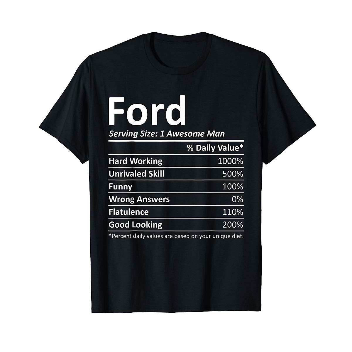 FORD Nutrition Funny Birthday Personalized Name Gift Idea T-Shirt