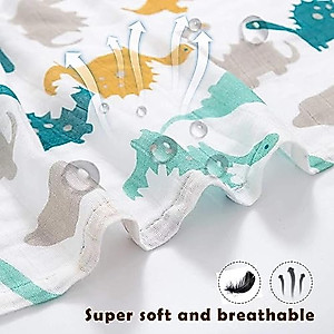 Catteyonce Swaddle Blankets, 4 Pack Breathable Muslin Swaddle Blankets, Cotton Soft and Comfortable Receiving Blanket for Newborn Boys and Girls, Orange/Giraffe, Large 44 "x 47 "