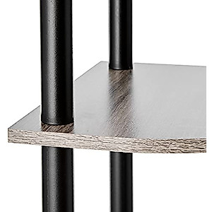 Furinno Turn-N-Tube 5 Tier Corner Display Rack 2 Pack, French Oak Grey/Black