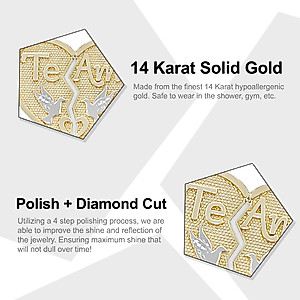 Charm America - Gold Break-Apart Te Amo Heart Charm - 14 Karat Solid Gold