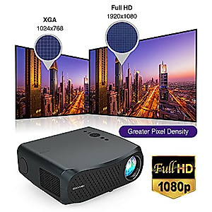 True 1080P 4K Android Projector WiFi 5G/2.4G, 8000Lumens FHD 1080P Bluetooth Projectors with Apps 10000:1 High Contrast Home Theater Smart TV Projector Airplay Wireless Sync HDMI Support
