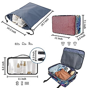 HXLGMD Carry on Backpack, 40L Flight Approved Travel Backpack with 3 Packing Bags, Expandable TSA Luggage Suitcase Backpack Overnight Weekender Daypack for Business College Hiking 15.6 inch Laptop