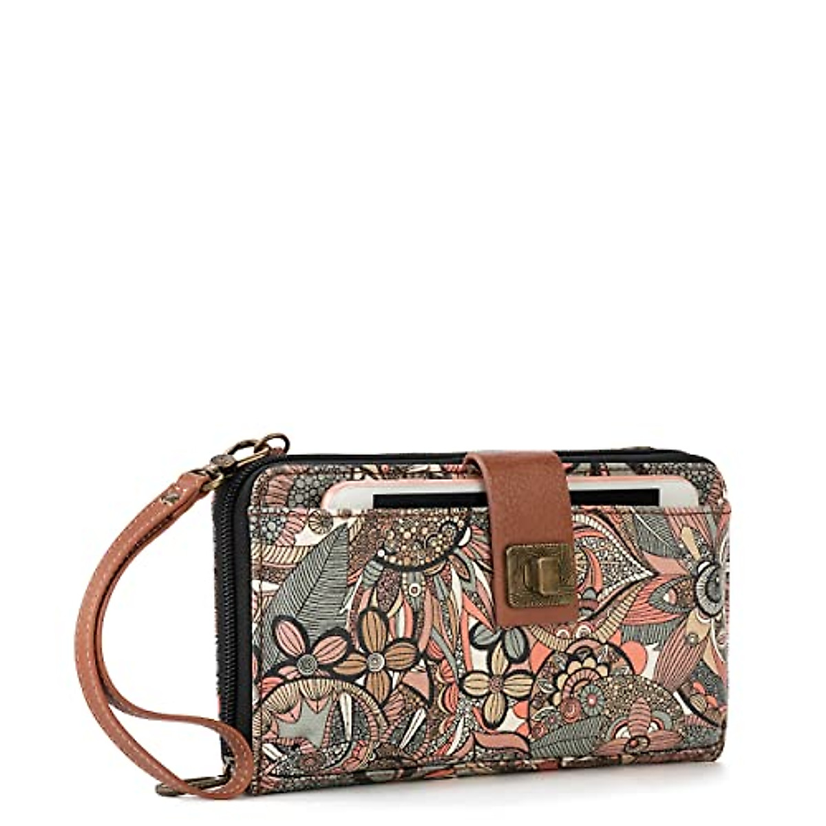 Sakroots Large Coated Canvas Smartphone Crossbody Bag, Sienna Spirit Desert