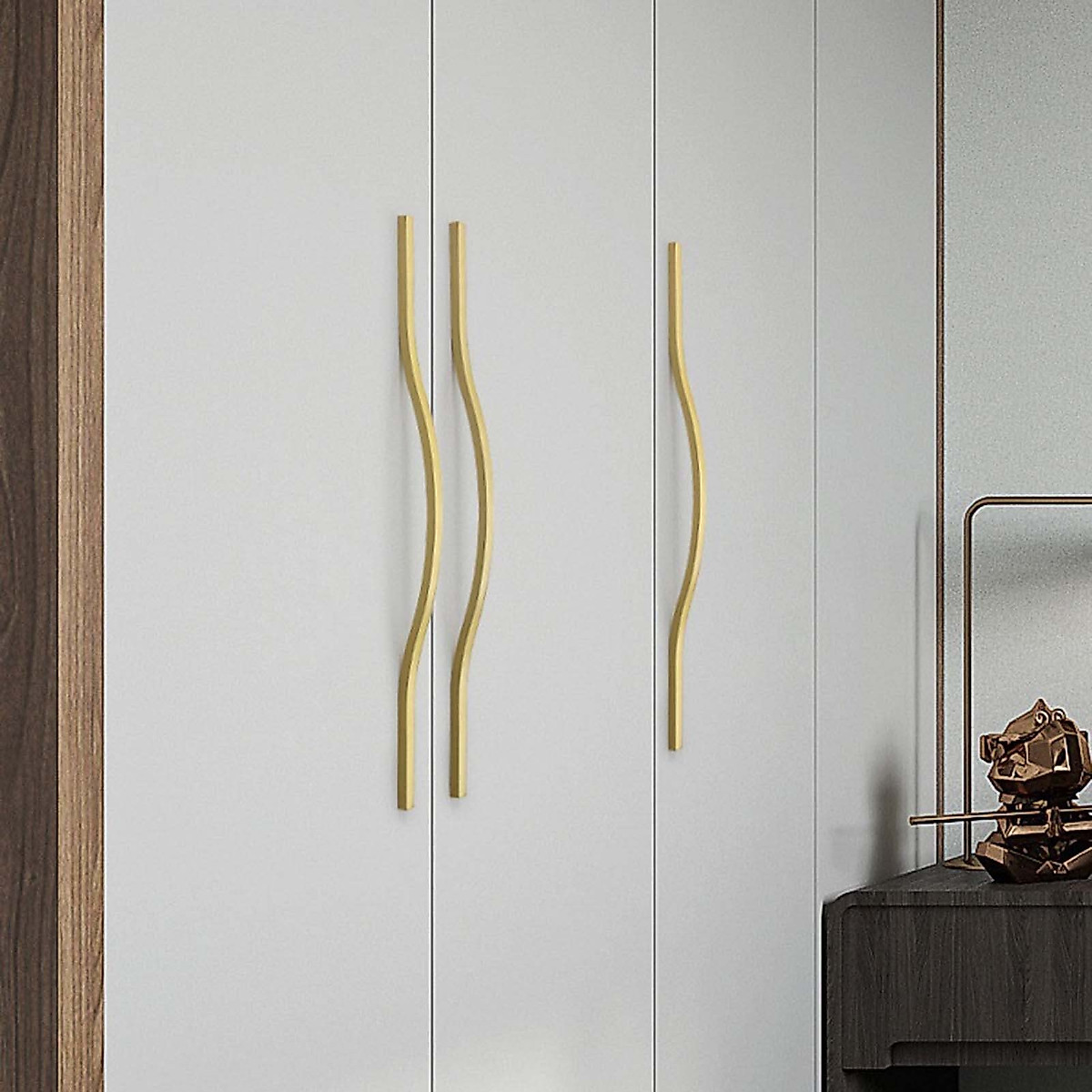 Gold Cabinet Knobs, Brass Double Hole Extended Handle, for Kitchen Cupboard Doors, Closet, Dresser Drawer (Color : C)