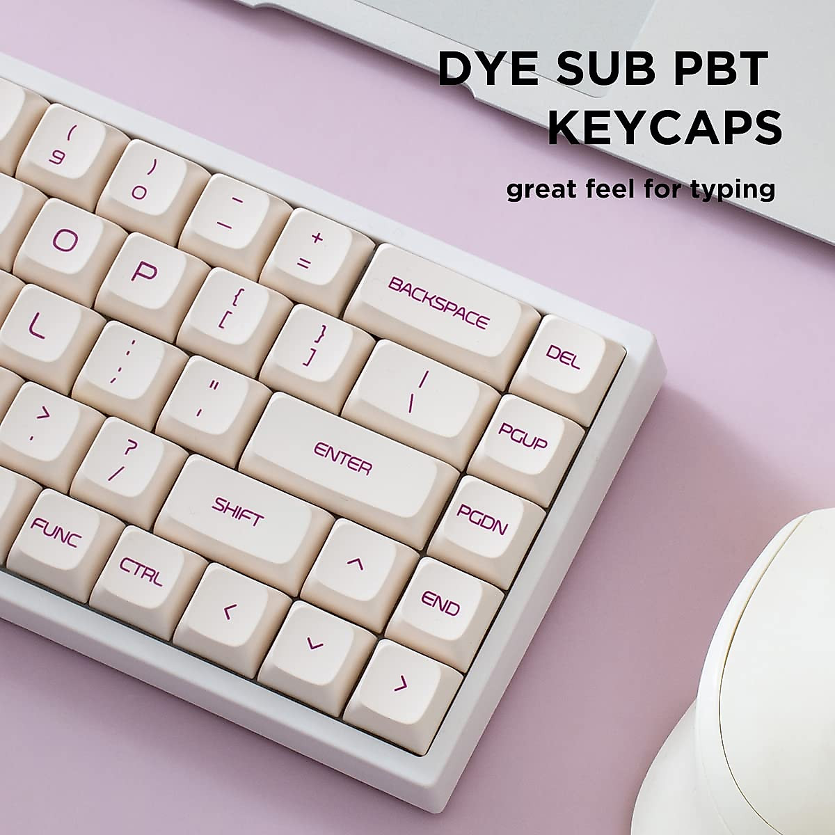 YUNZII KC68 Hot Swappable Mechanical Keyboard 68-Key Gaming Keyboard with NKRO, RGB Backlit for Mac/Win/Gamers (Gateron Black Switch, Lavender)