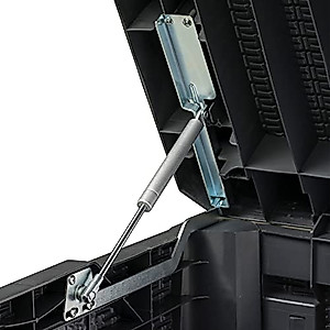 Toomax Z156RD97 Santorini Plus Lockable Deck Storage Box Bench for Cushioned Outdoor Pool Patio Garden Furniture & Indoor Toy Bin Container, 145 Gallon (Anthracite)