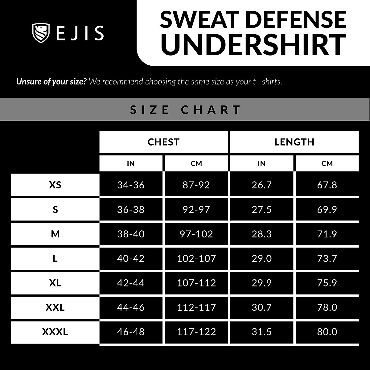 Ejis Sweat Defense Undershirt | V Neck (3-Pack) | Underarm Sweat Proof Micro Modal (Medium, White)