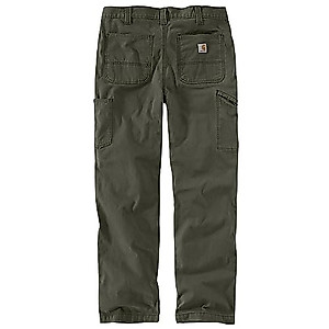 Carhartt Men's Rugged Flex Relaxed Fit Canvas Double-Front Utility Work Pant, Moss, 35 x 30