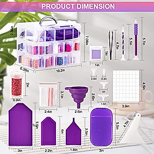 3-Tier Diamond Painting Storage Container Case, 100Slots Stackable Bead Organizer with Lids Diamond Art Accessories Tools, Diamond Art Storage Box Plastic Seed Storage Container Diamond Dots Organizer