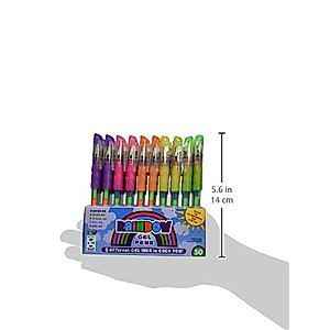 Raymond Geddes Rainbow Color Assorted Gel Pens (Pack of 50)