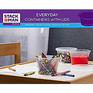 [48 Sets -16 oz.] Plastic Deli Food Storage Containers with Airtight Lids - Soup Containers with Lids