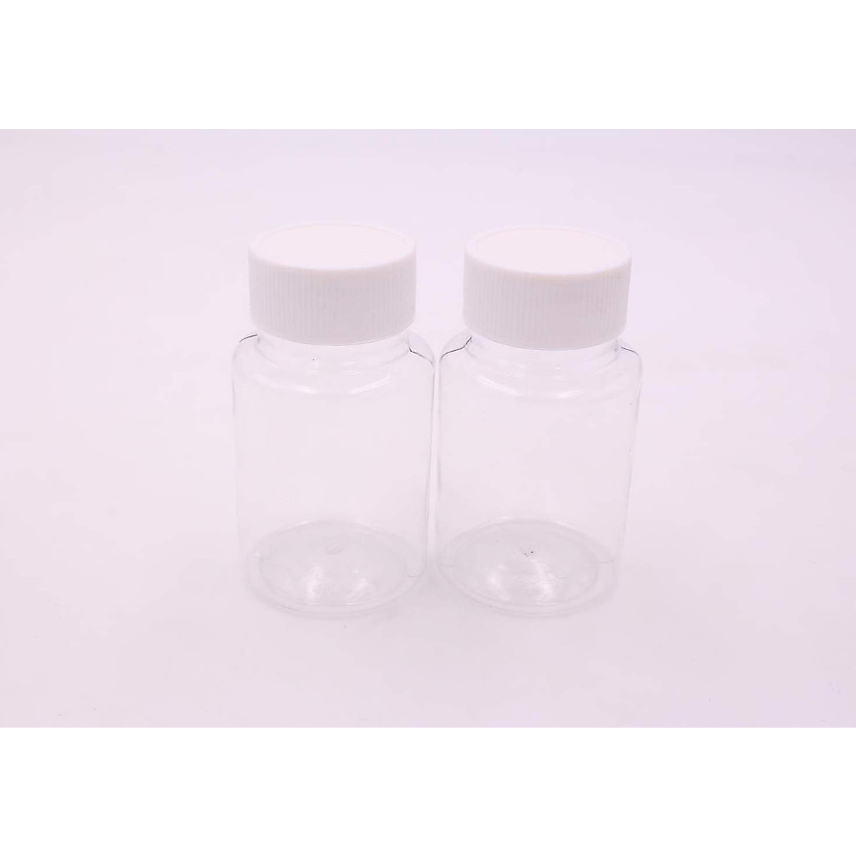 12PCS Clear Empty Portable Thicken Plastic Bottles Case with White Screw Cap Holder Storage Container for Liquid Solid Powder (50ml)