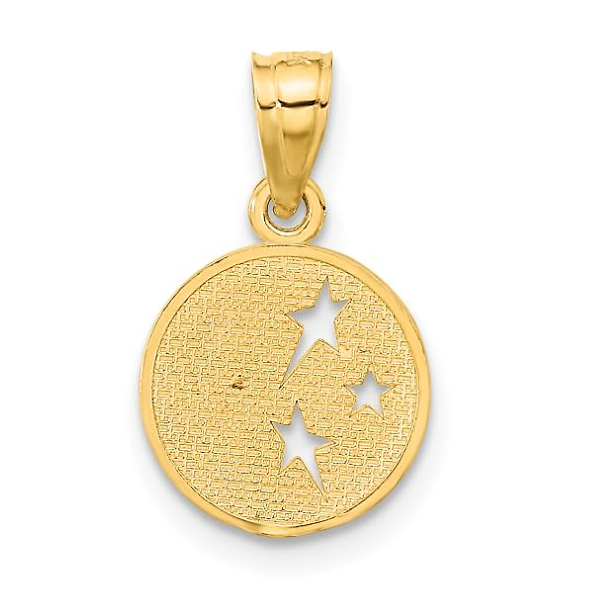 IceCarats 14K Yellow Gold Crescent Moon Stars Necklace Charm Pendant 20mm x 13mm Only