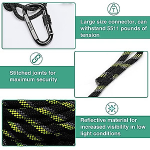 Hunter Reflective Safety Rope for Tree Stand 30ft 9ft - Heavy Duty 1300 Lb Rated Hunting Linemans Lifeline Rope with Adjustable Prusik Knot, Durable Tree Tether for Tree Harness