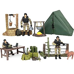 Click N' Play Military Campsite 35 Piece Play Set with Accessories.