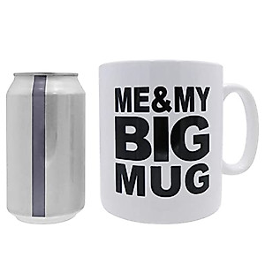Mug BIG Coffee Mug oversize Huge 28 ounces Mega Size Cup, Extra Large for Big drinks, Office desk decor novelty Gift Coffee Lovers XL Coffee Mug (ME & MY BIG MUG)